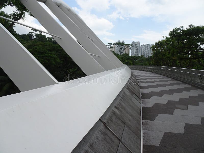 A Bridge in Singapore with Perspective Effect, Alexandra Arch Stock ...