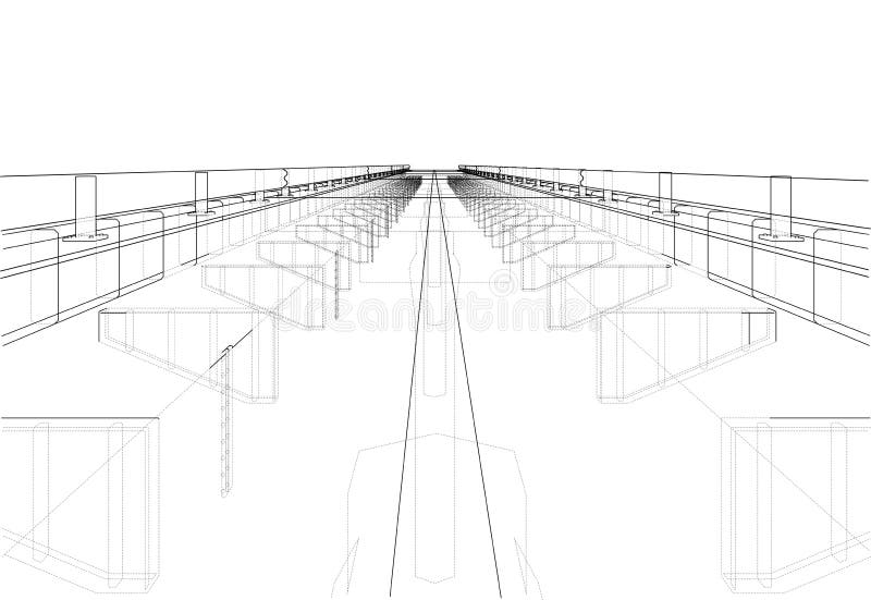 Bridge Sketch. 3d Illustration Stock Illustration - Illustration of ...