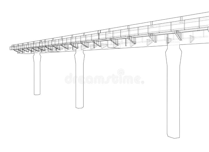 Bridge sketch. Vector stock vector. Illustration of exterior - 101218250