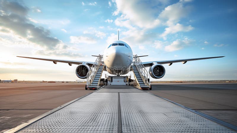 Bridge for Small Aircraft Boarding and Maintenance.AI Generated Stock ...