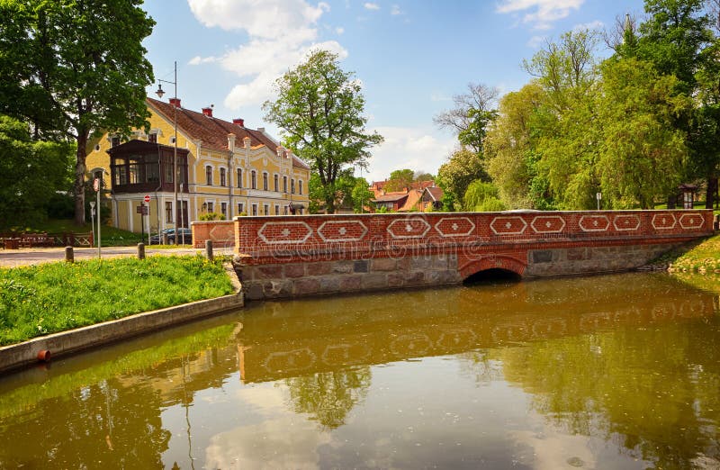 Bridge in the Town Kuldiga, Latvia Stock Image - Image of summer ...