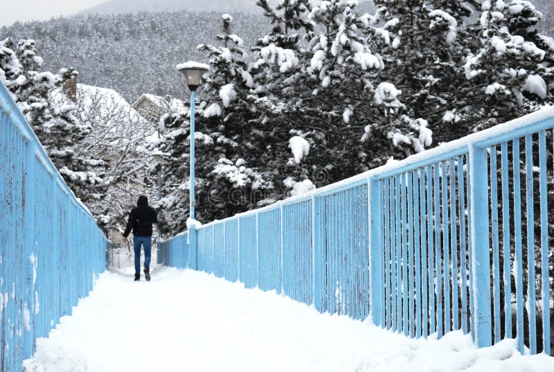 Bridge in snow stock image. Image of bridge, color, snow - 137020899