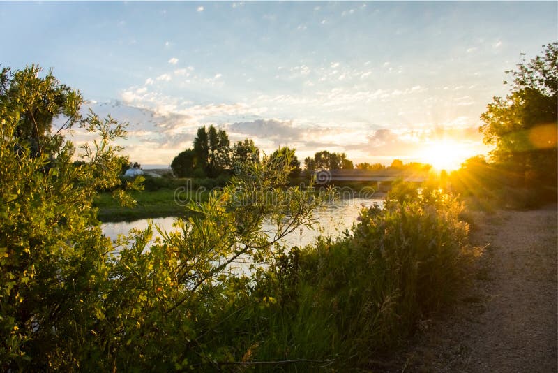 Bridge in Soft Morning Sunlight Stock Photo - Image of shoreline, scene ...