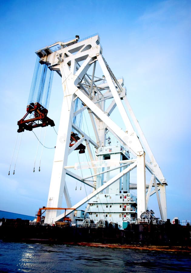 Bridge Span Heavy Construction Crane Stock Image - Image of flanders ...