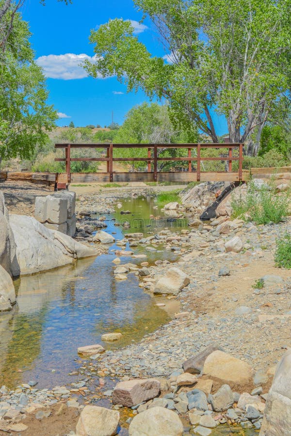 A Bridge Spans a Finger Cove on Fain Lake. Stock Photo - Image of ...