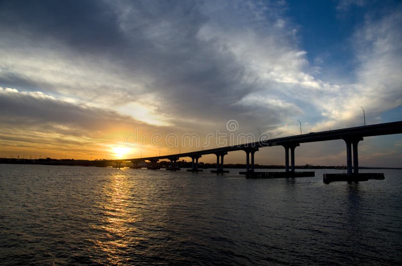 Bridge between St.Augustine and Vilano Beach Florida at Sunset Stock ...