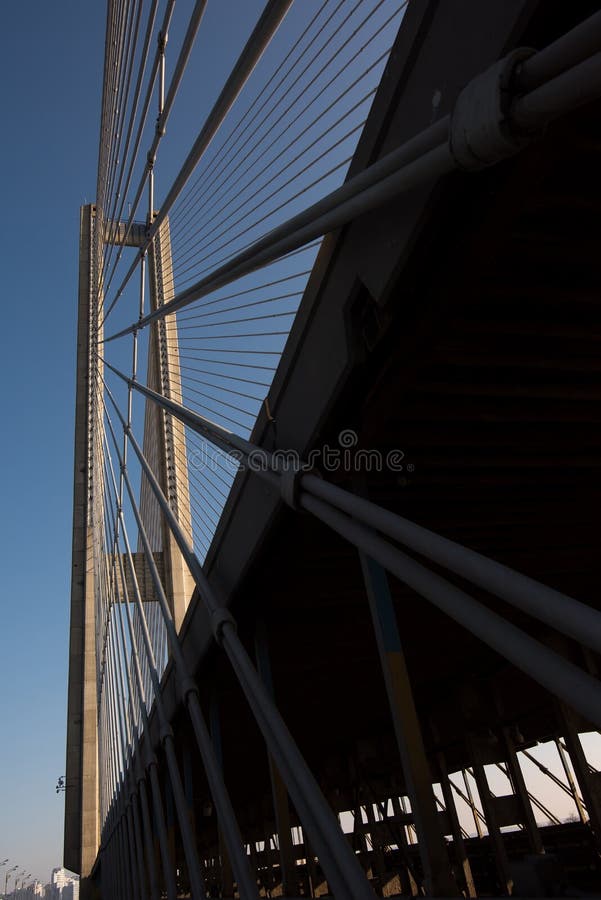 Bridge Steel Ropes Constructions on Sky Background Stock Photo - Image ...