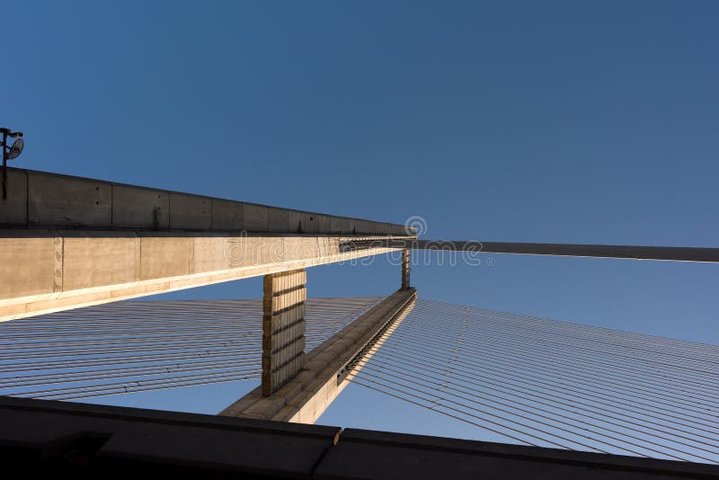Bridge Steel Ropes Constructions on Sky Background Stock Photo - Image ...