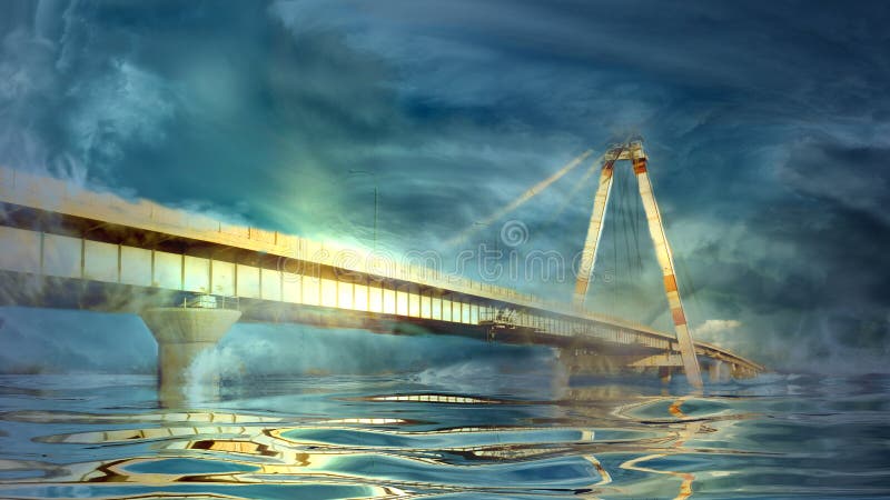 Bridge and storm stock image. Image of color, fantasy - 22788673