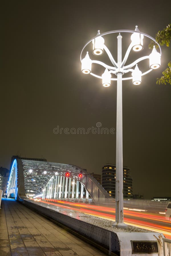 Bridge and street light stock photo. Image of night, japan - 64144458