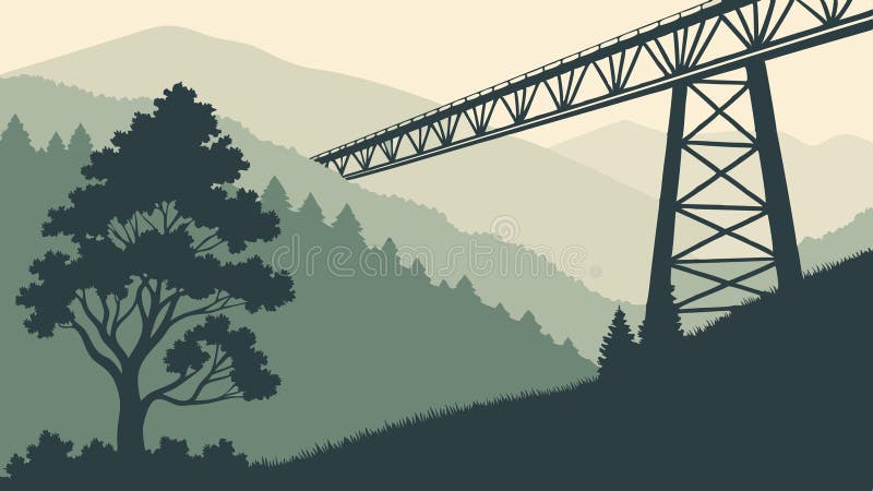 Bridge Structure Over Lush Forest, Vector Design Generative AI Stock ...