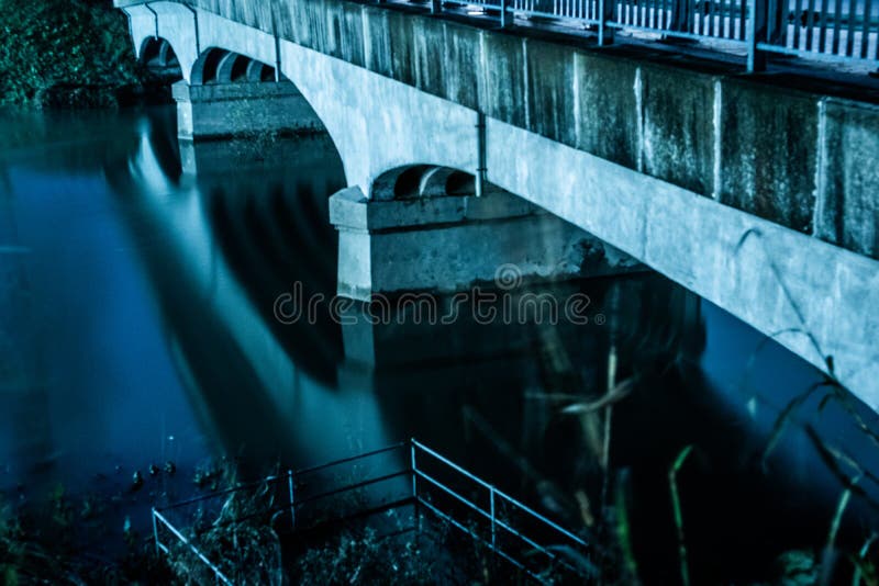 Bridge Structure in Reinforced Concrete Over River Stock Image - Image ...