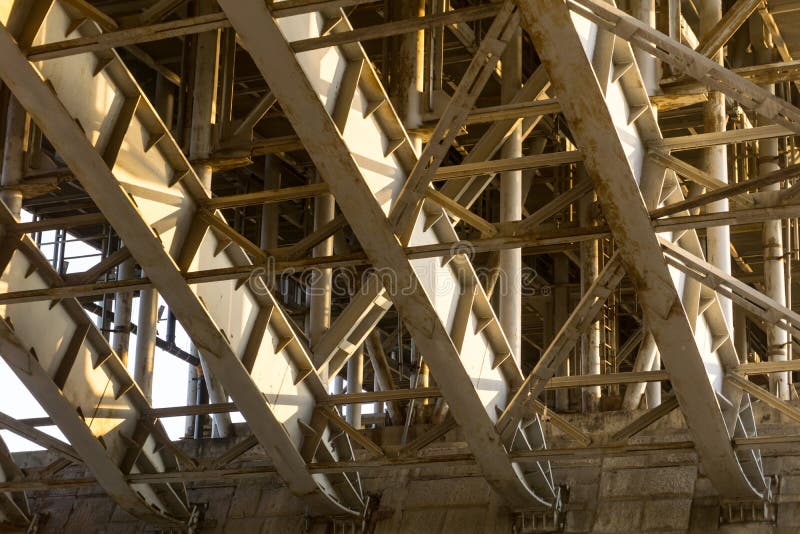 Bridge Structure. Steel Framework of the Bridge Stock Photo - Image of ...