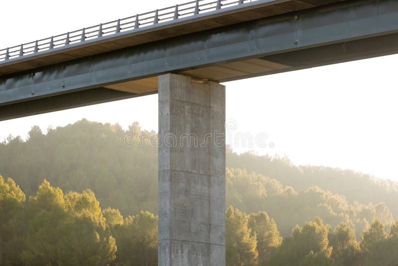 Bridge Structure from Underneath with Background Forest Stock Image ...
