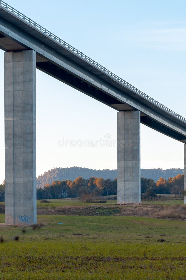 Bridge Structure from Underneath with Background Forest Stock Photo ...