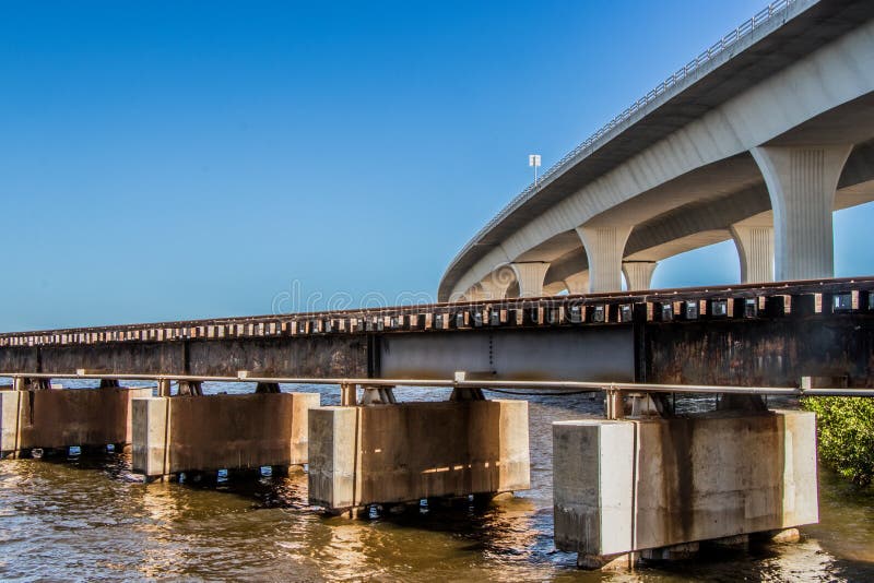 Railway and Roosevelt Bridge in Stuart, Florida Stock Image - Image of ...