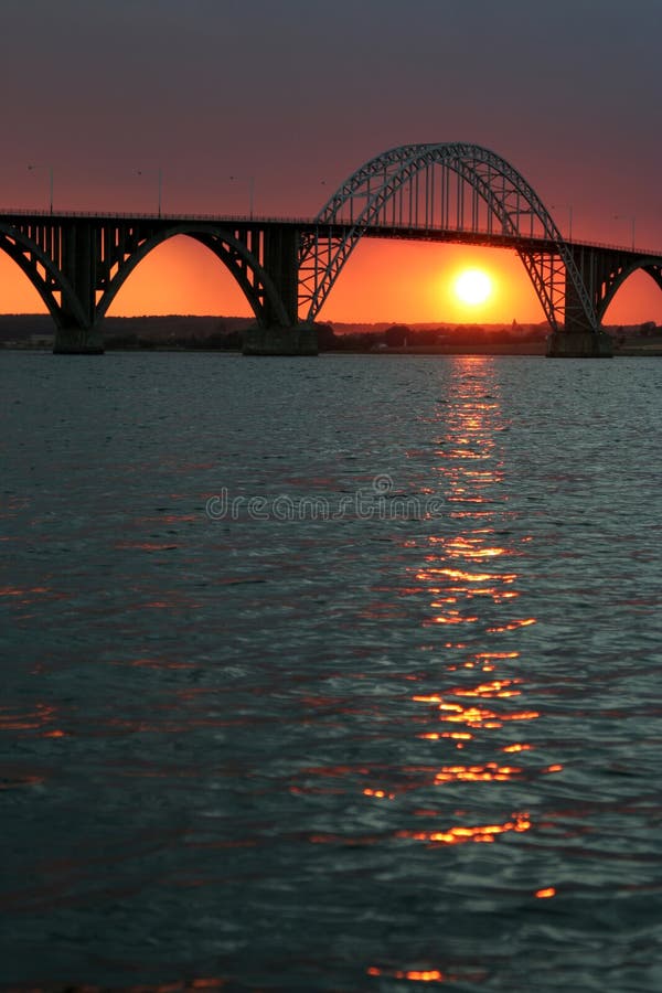 Bridge at Sunset stock photo. Image of scene, denmark - 1162234