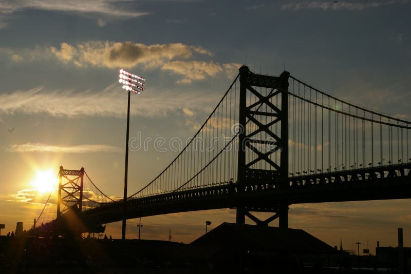 Bridge, sunset stock image. Image of sunset, landmarks - 12604083