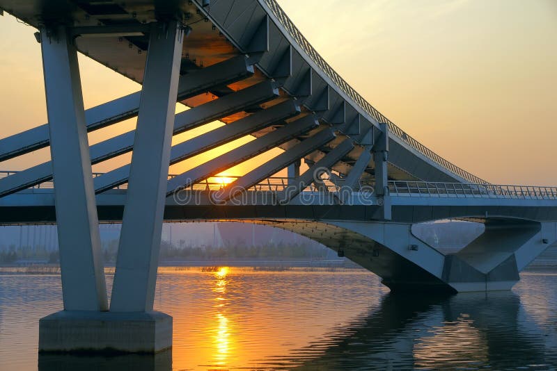 Bridge and sunset stock image. Image of stayed, china - 22097715