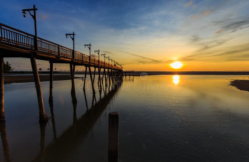 Bridge sunset stock image. Image of souththailand, siluate - 73832487