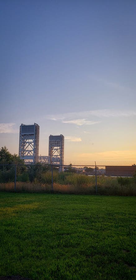 Bridge Sunset Field Meadow Sky Stock Photo - Image of meadow, field ...