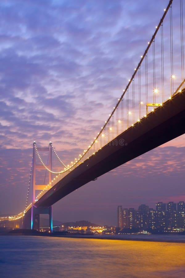 Bridge at sunset moment, stock image. Image of night - 24296373