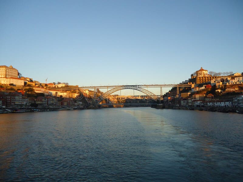 Bridge at sunset stock photo. Image of porto, sunset - 175466552