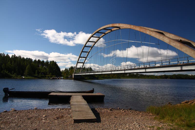 Bridge in Sweden stock image. Image of scenery, still - 16497311
