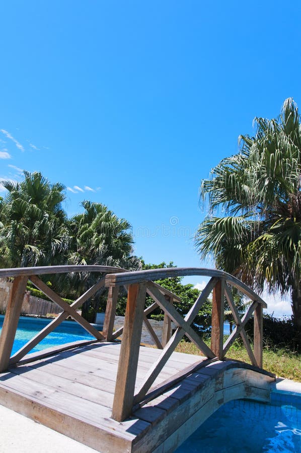 Bridge on Swimming pool stock photo. Image of rest, poolside - 26618486