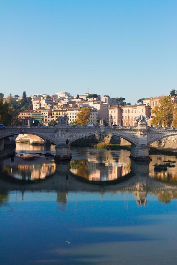 Bridge and Tiber River in Rome, Italy Stock Image - Image of europe ...