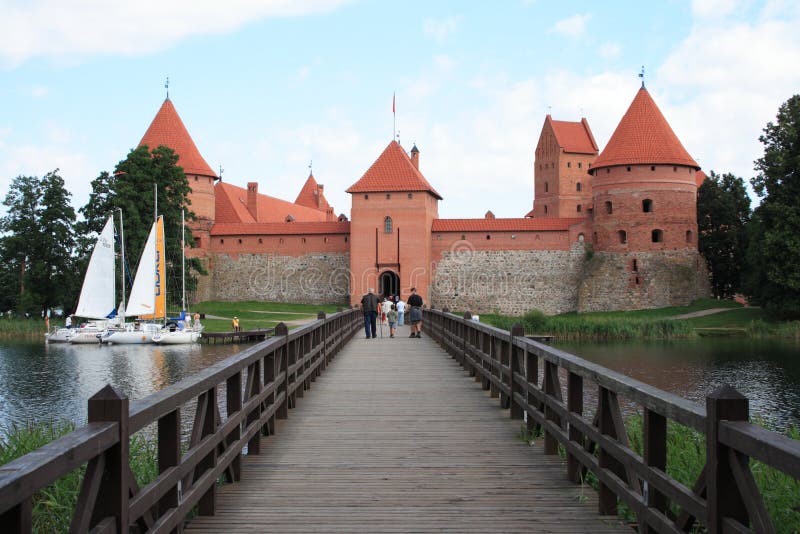 Bridge to the castle stock photo. Image of brick, lithuania - 8560672