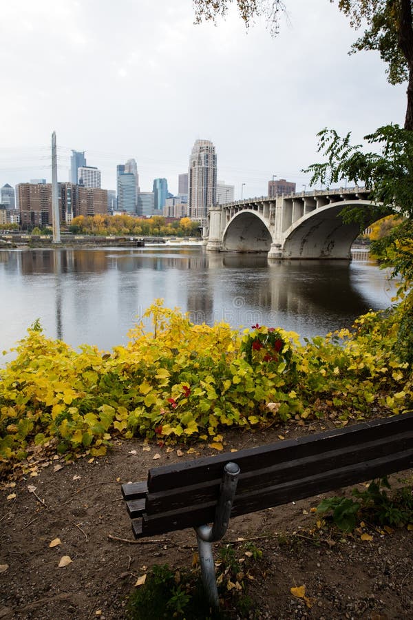 Bridge To Downtown Minneapolis Stock Photo - Image of mill, minneapolis ...