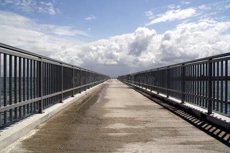 Bridge to infinity stock image. Image of water, grey, fences - 194965