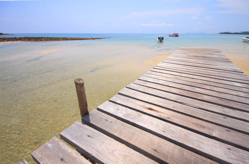 Bridge to the sea stock image. Image of landscape, clouds - 24507709