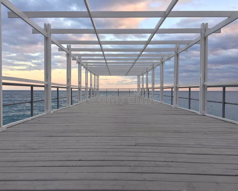 The bridge to the sea... stock image. Image of blue - 172016523
