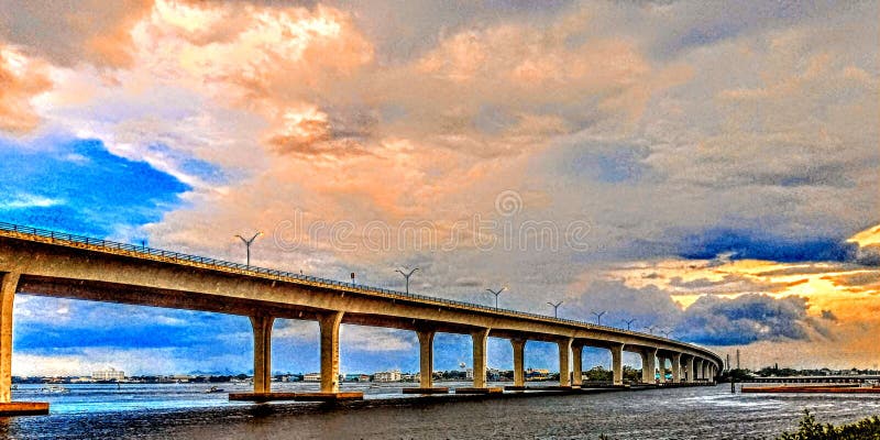 Bridge to Stuart, Florida stock image. Image of bridge - 253687425