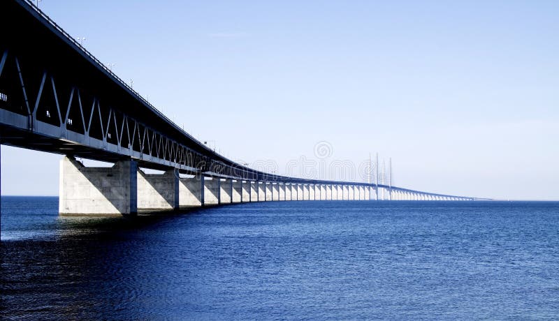 Bridge to Sweden stock photo. Image of landmark, copenhagen - 8962016