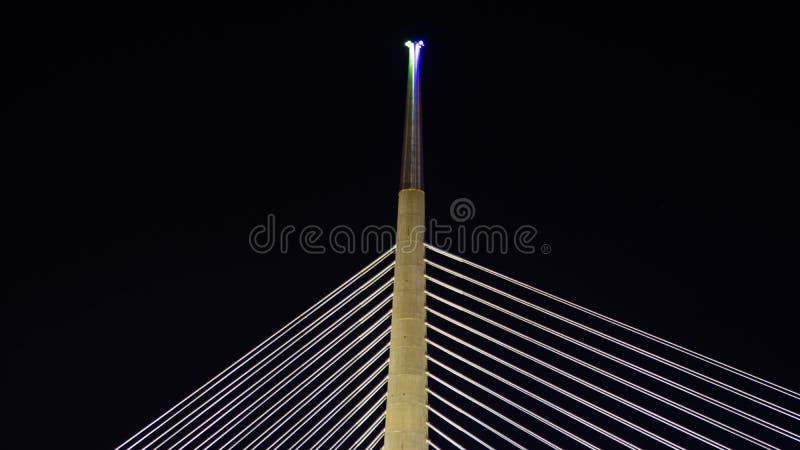 Bridge Top Light. Beacon on a Top of a Bridge Stock Photo - Image of ...
