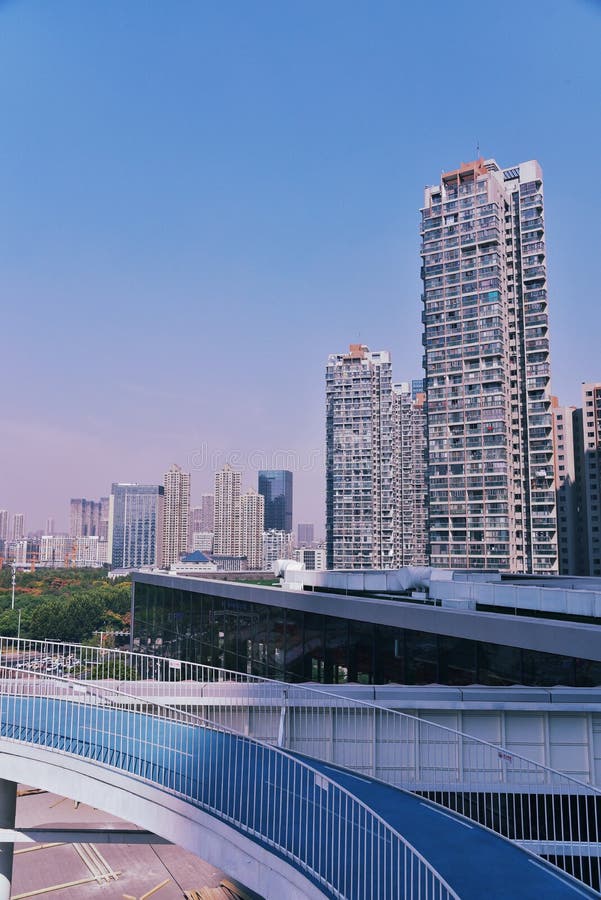 Bridge and skyscrapers stock image. Image of modern - 257518459