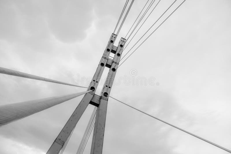 Bridge tower stock image. Image of modern, tower, suspension - 98074617