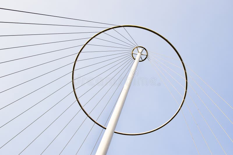 Bridge Tower with Round Steel Cable Holder Stock Image - Image of ...