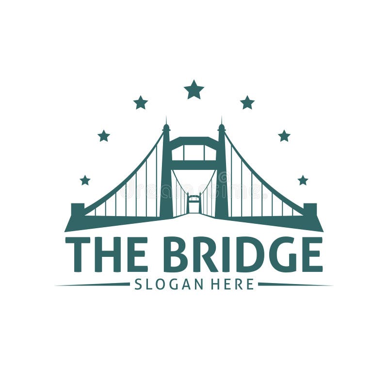 Bridge with Tower Suspension Vector Icon Logo Illustration Stock ...