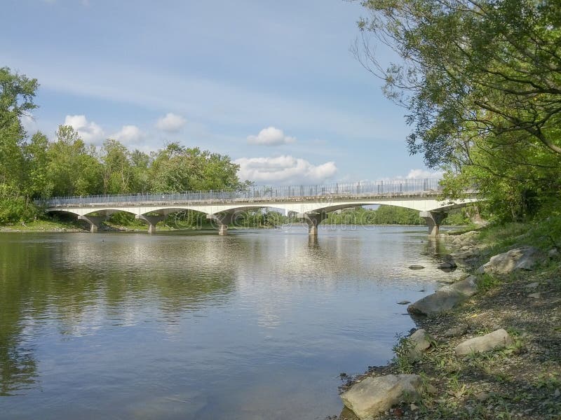 Bridge with Trees in a Park Stock Photo - Image of sunny, trees: 46542744