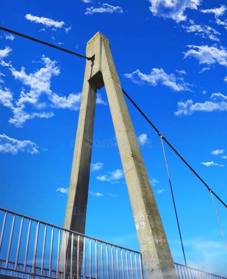 Bridge Truss on Blue Sky Background Stock Photo - Image of conection ...