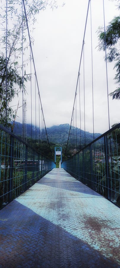 Bridge between Two Mountains Stock Image - Image of bridge, iron: 362489483