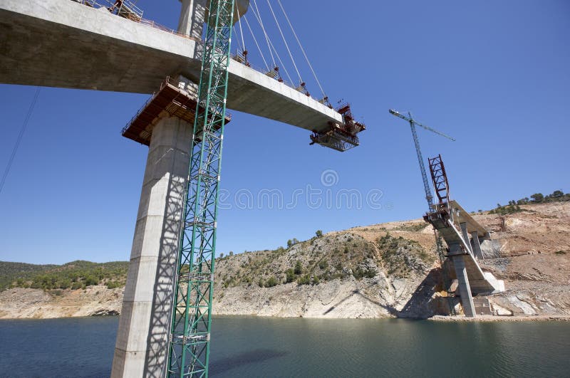 Bridge under construction stock image. Image of structure - 29638401