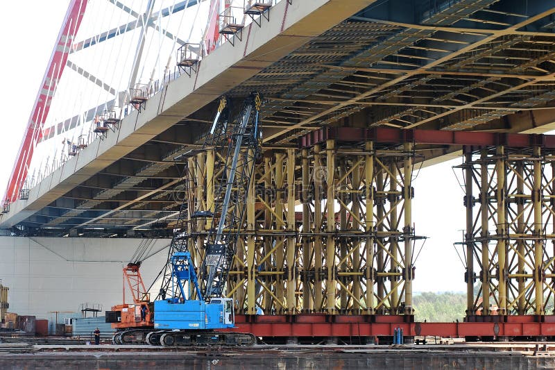 Bridge under construction stock image. Image of support - 135762373