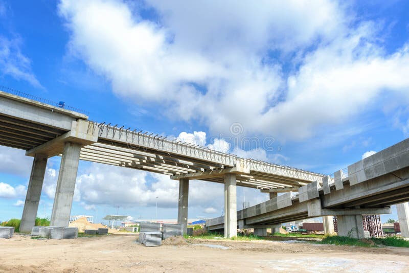 Bridge under construction stock image. Image of beam - 51932671