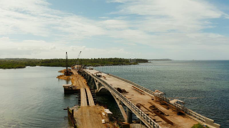 Bridge Under Construction on the Island of Siargao. Stock Image - Image ...