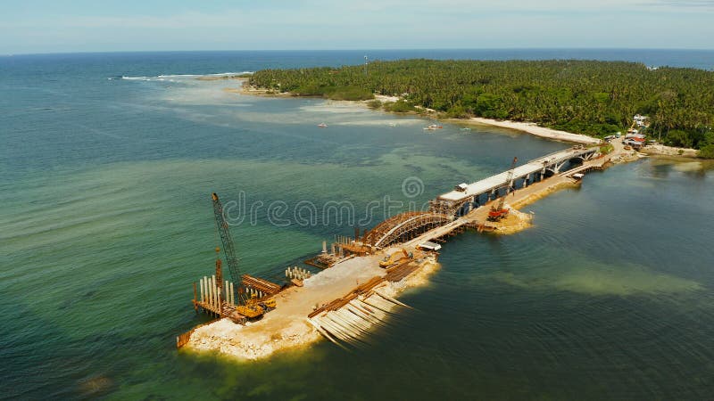 Bridge Under Construction on the Island of Siargao. Stock Image - Image ...